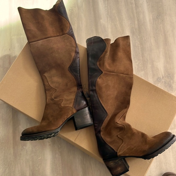 Freebird by Steven | Shoes | New Freebird Fbfuego Tall Knee High Brown Suede Leather Boots ...